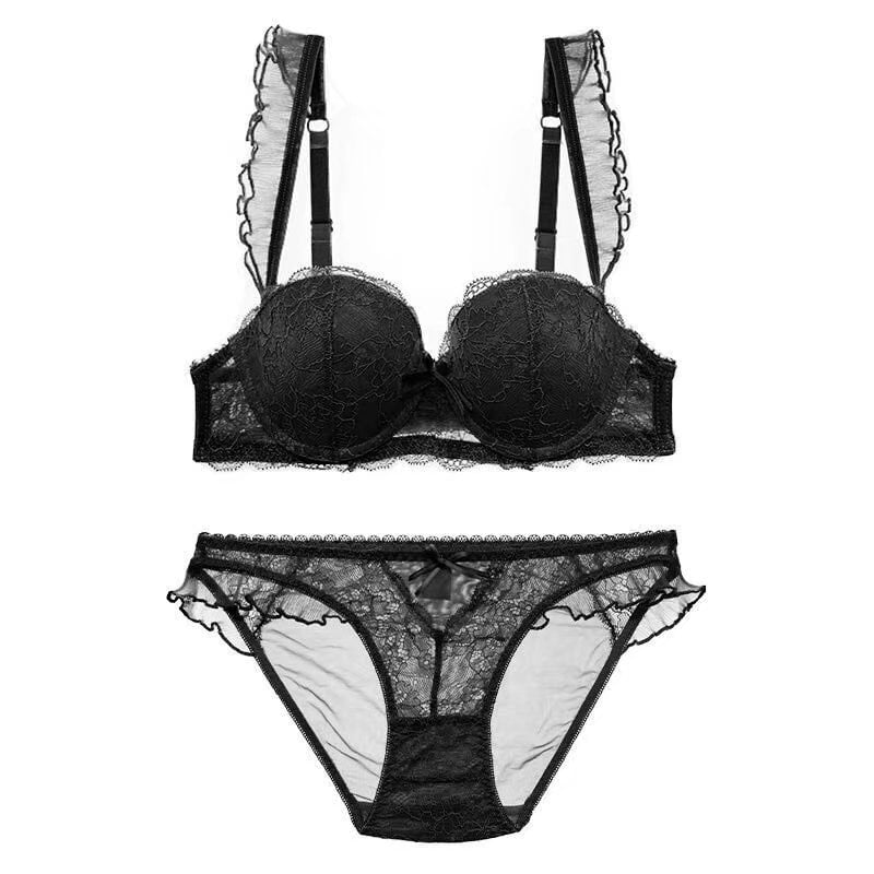 Generic New Top Thin Bottom Thick Push up Demi Cup Lace Mesh Flying ...