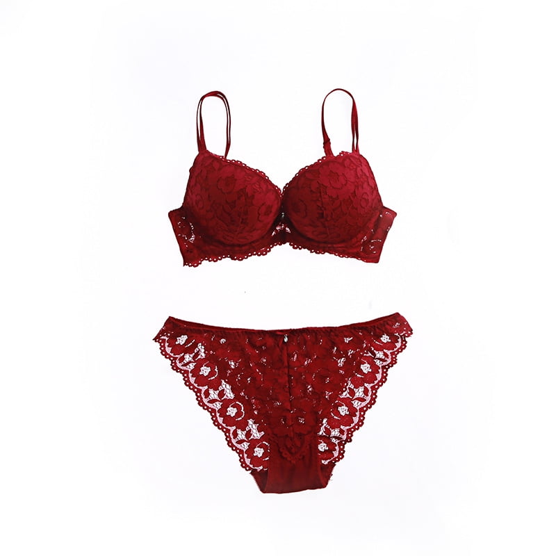 Generic One Piece Full Lace Cotton Circumference Bra Set Push up Bra ...