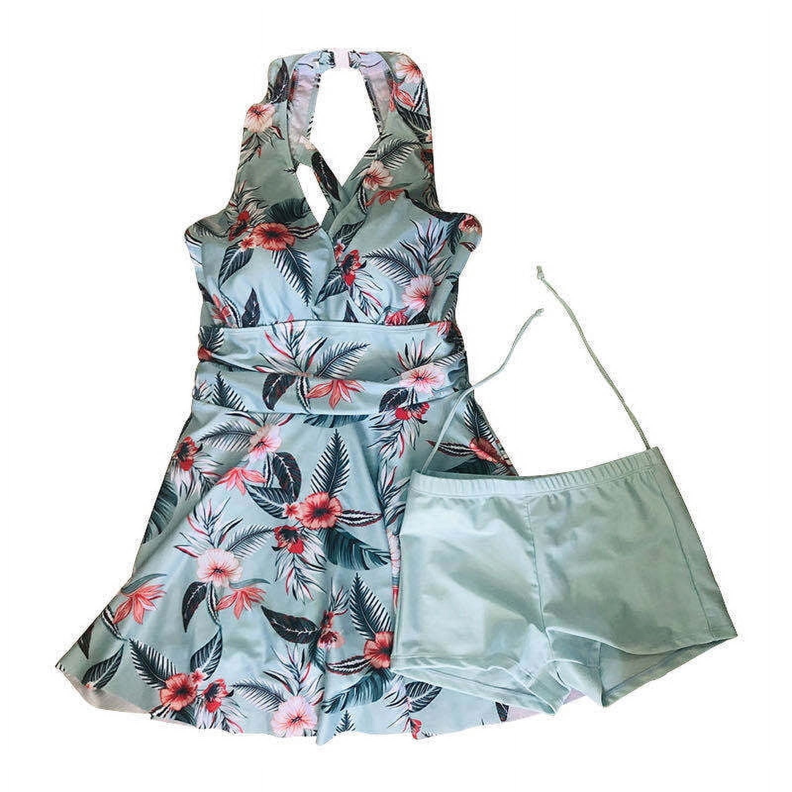 Generic Plus Size One-Piece Swimsuit Ladies Conservative Hot Spring ...