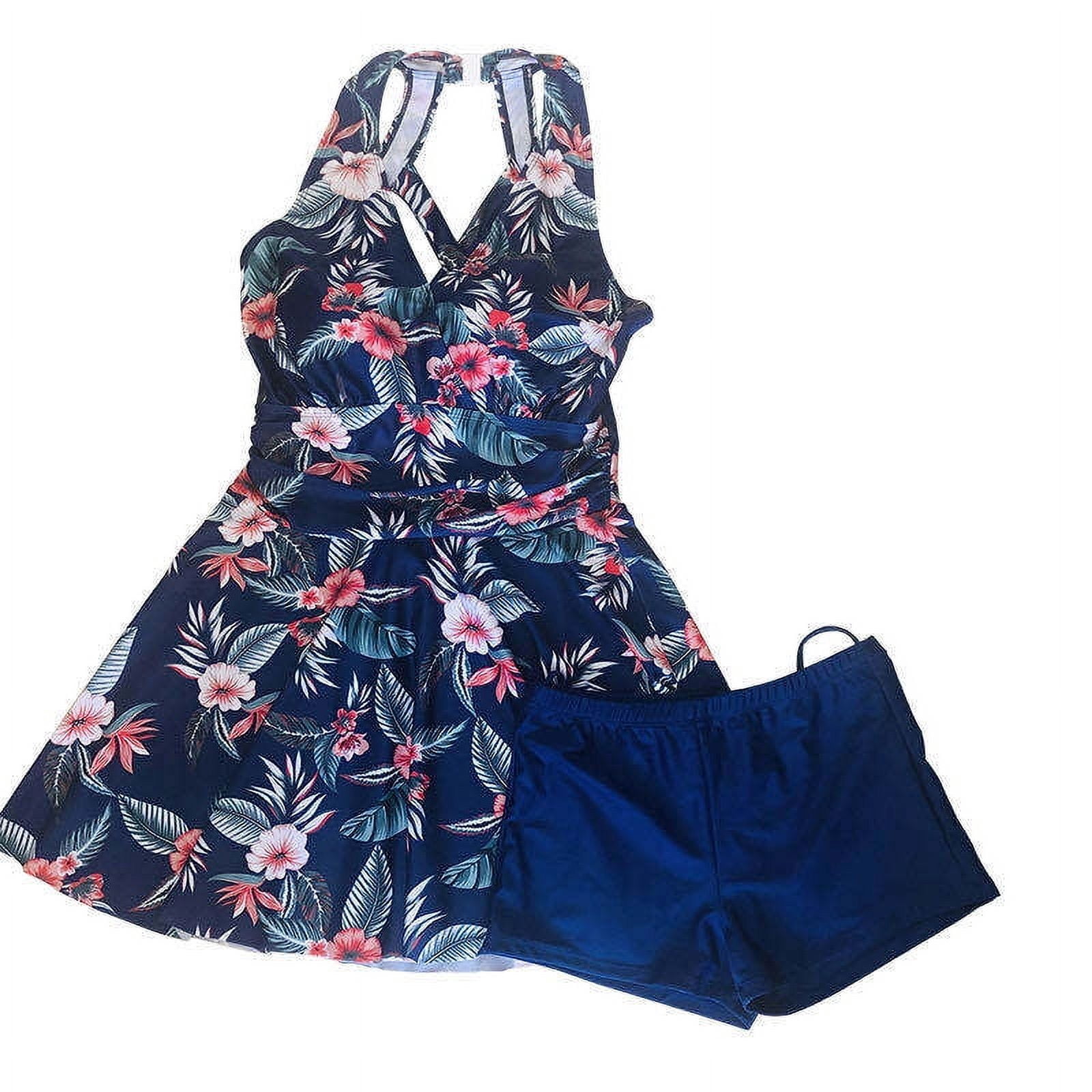 Generic Plus Size One-Piece Swimsuit Ladies Conservative Hot Spring ...