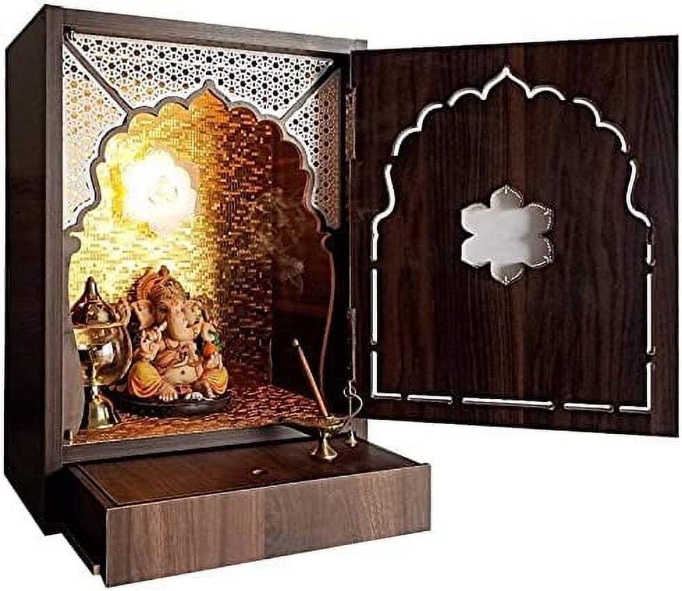 Generic Pooja Mandir / Home Temple / Wooden Wall Hanging Mandir With ...