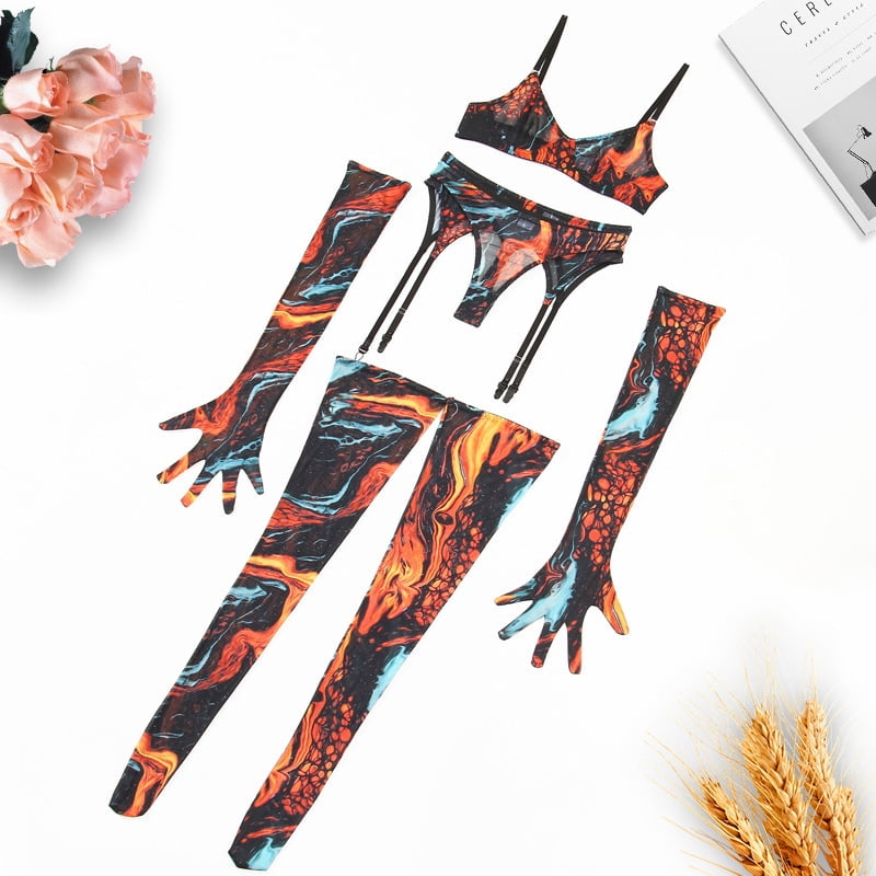 Generic Popular Tie-Dyed Colorful Small Chest Gathered Mesh Sexy ...