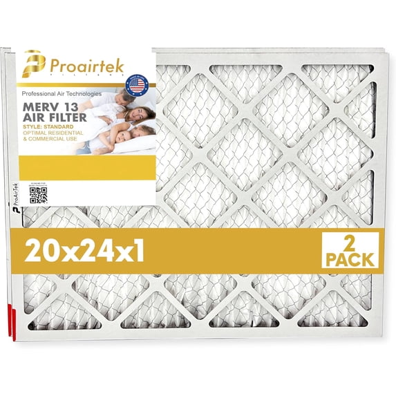 Generic Proairtek AF20241M13SWH Model 20x24x1 Pack of 2 Air Filters ...