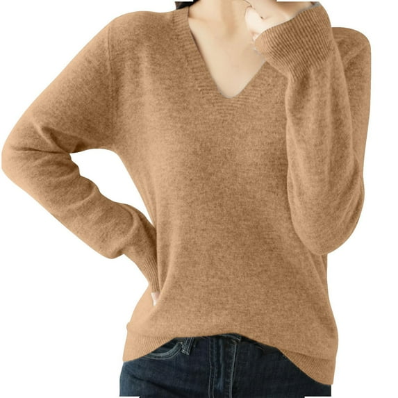 Generic Pullover Sweaters for Women Long Sleeve Lightweight Soft Basic ...