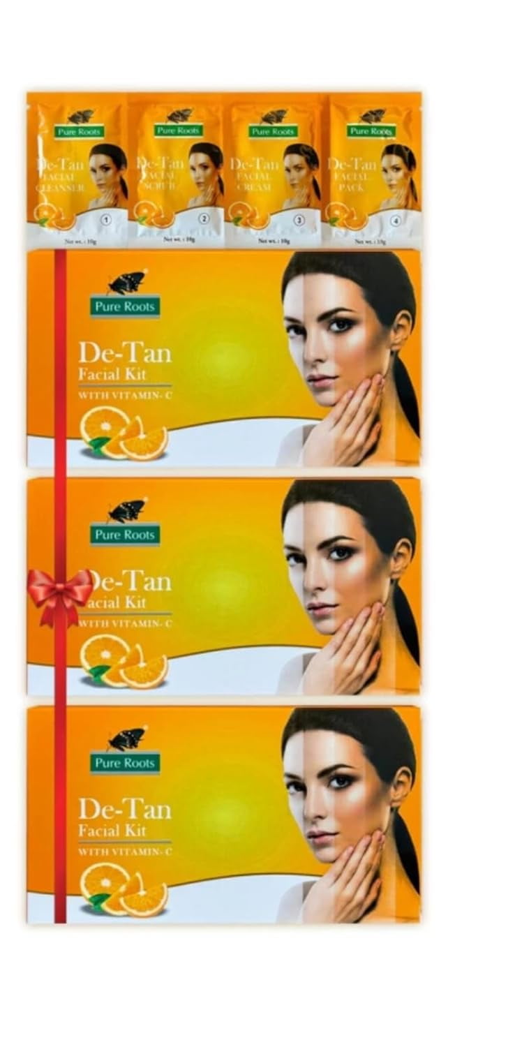 Generic Pure Roots Detan Facial Kit with Vitamin C 40g Single Use Pack ...