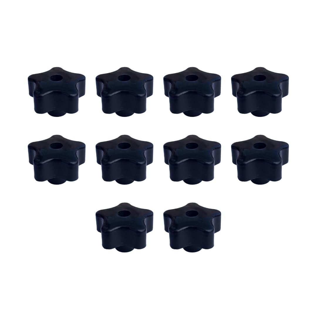 Generic Quick Click Five Star Knob Brass Insert M637MM Black Glossy ...