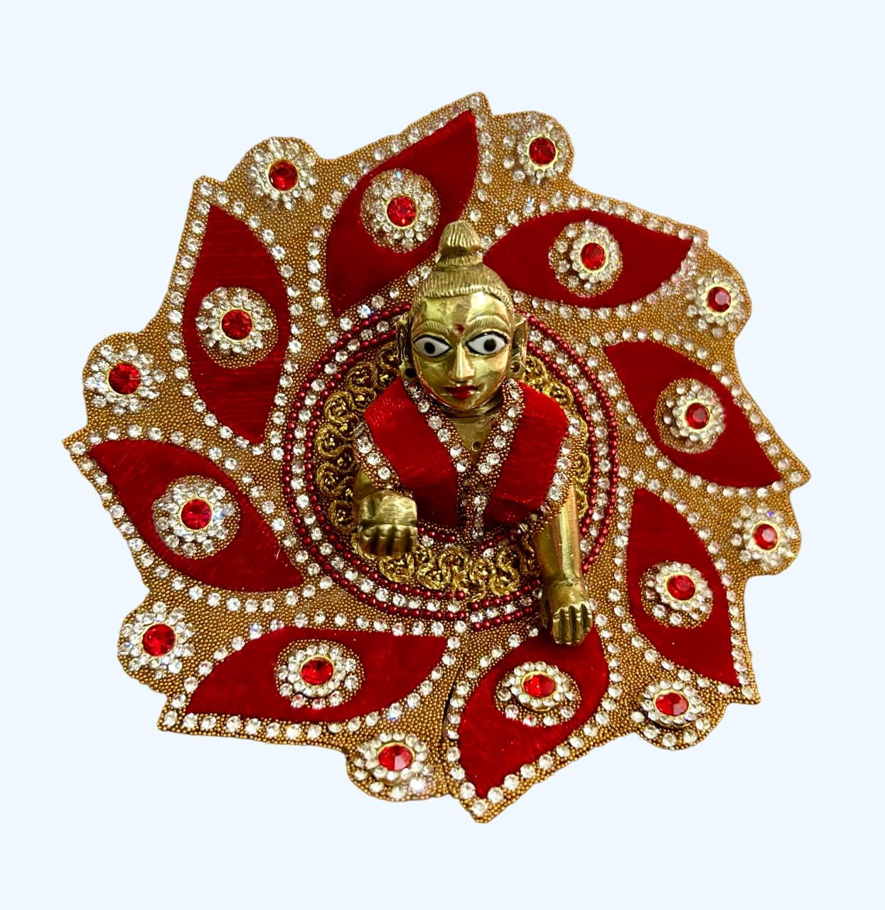 Generic Radhakrishna Creation Laddu Gopal Krishna Ji Designer Dress Poshak Red 5 Inches ...