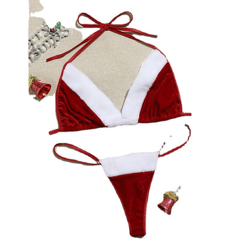 Generic Red Velvet Girl's Three-Point Sexy Underwear Two-Piece Uniform ...