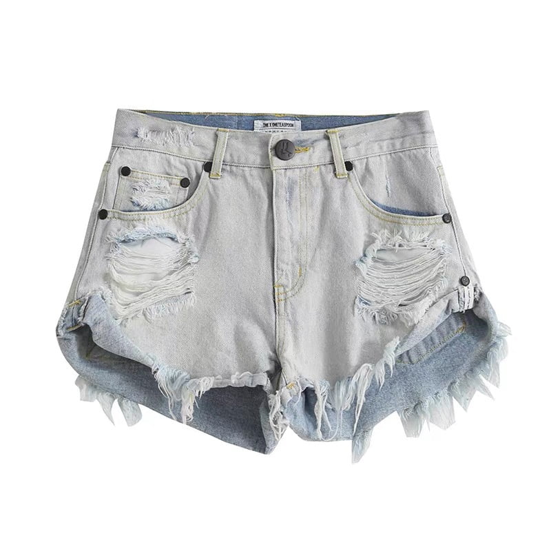 Generic Ripped Denim Shorts Women's Summer 2025 New High Waist Sexy Raw ...