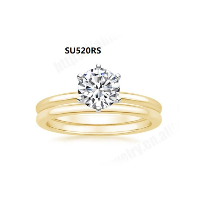 Generic S925 Sterling Silver Inlaid Moissanite Ring 1 Karat round Luxury Wedding Ring 18K Gold ...
