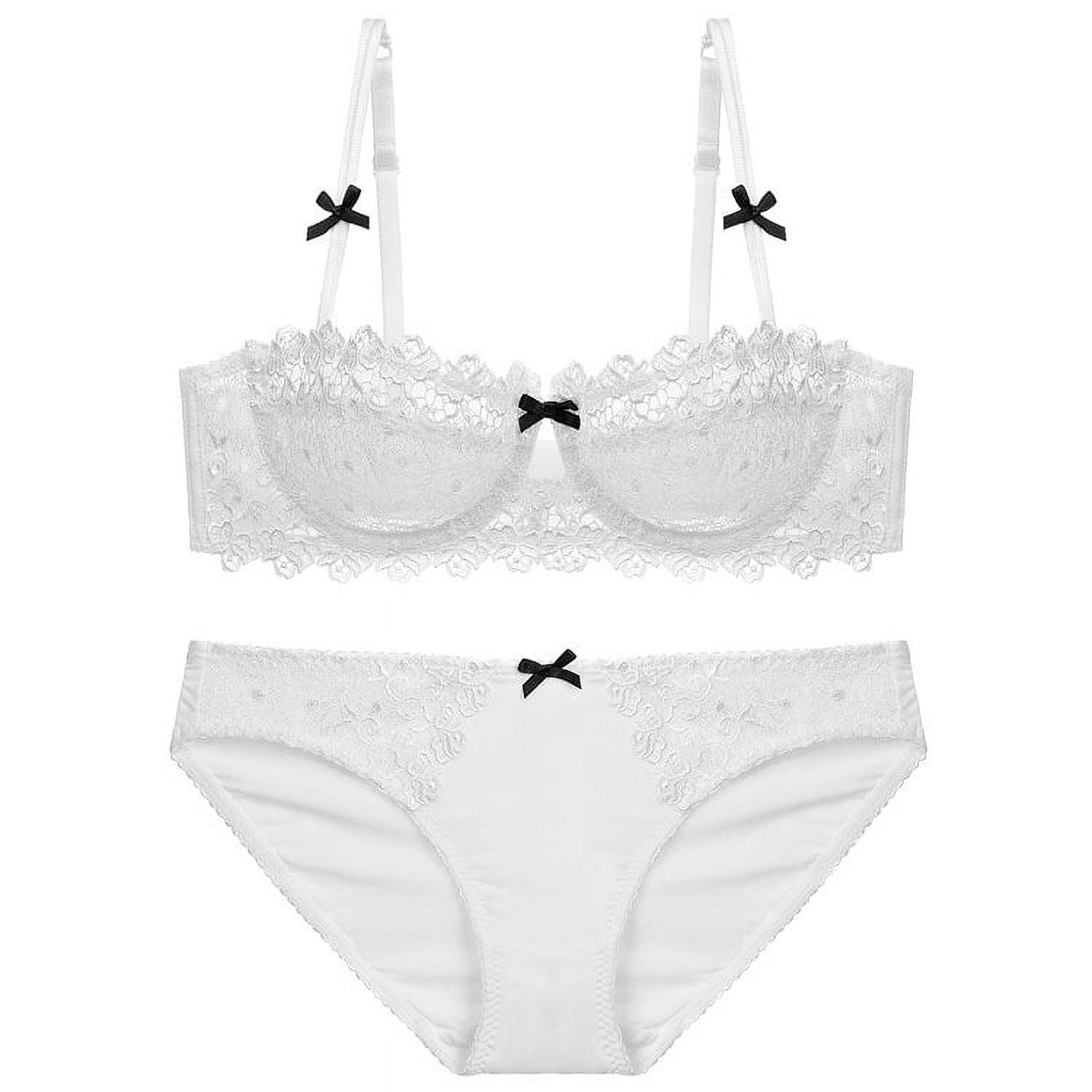 Generic Sexy Bra Suit Ultra-Thin Translucent Half Cup Lace Bra Small ...