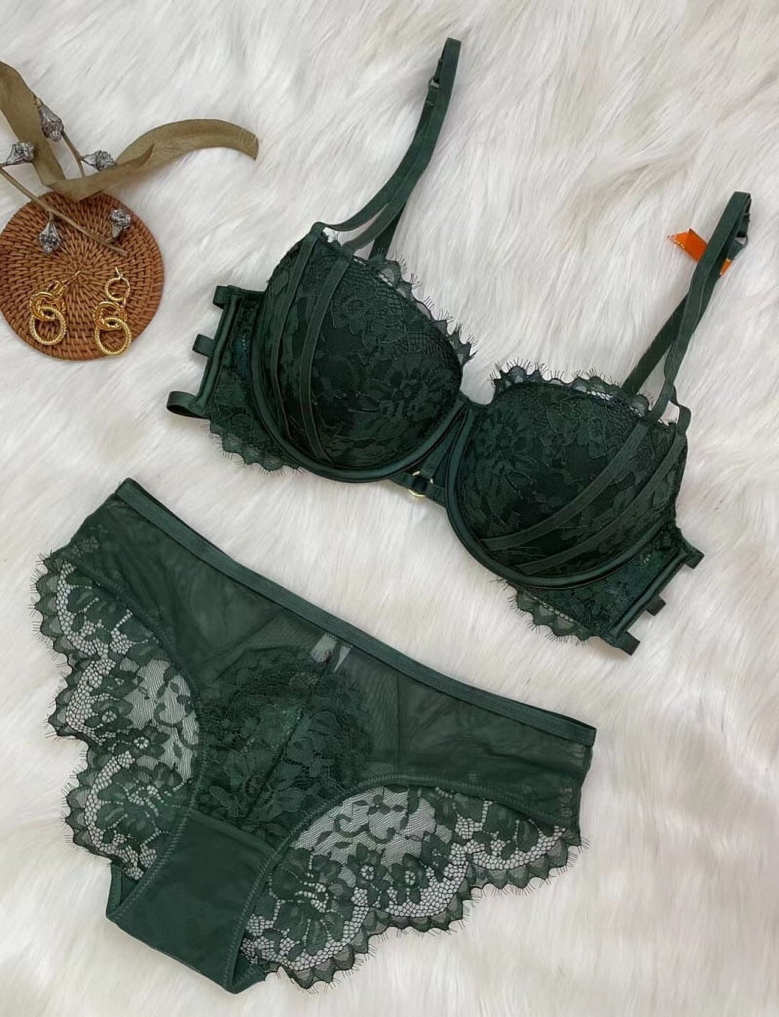 Generic Sexy Cutout Embroidered Lace Underwear Bra Upper Thin Bottom ...