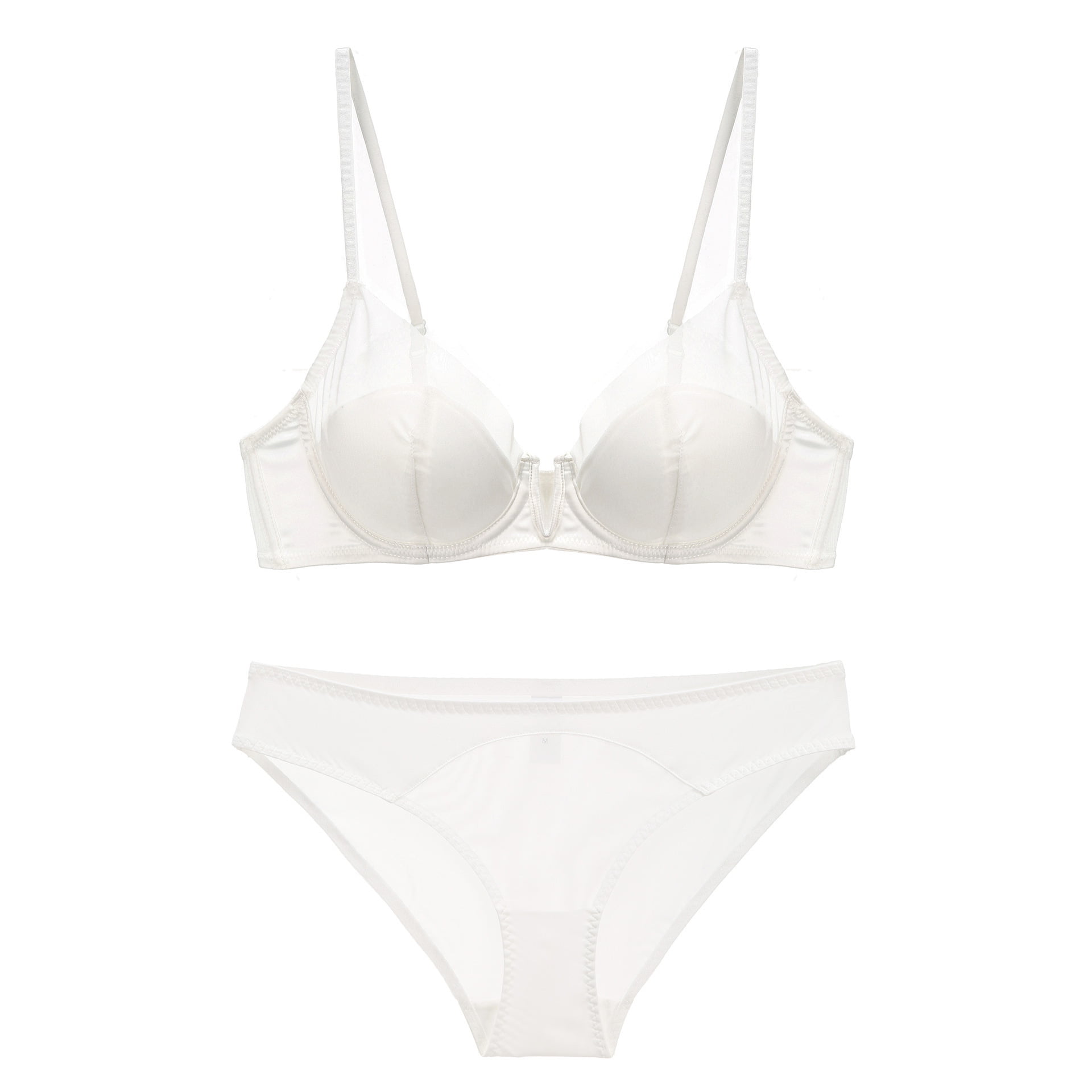 Generic Sexy Deep V Mesh Bra Underwear Suit Push up Thin Cup Bra Soft ...