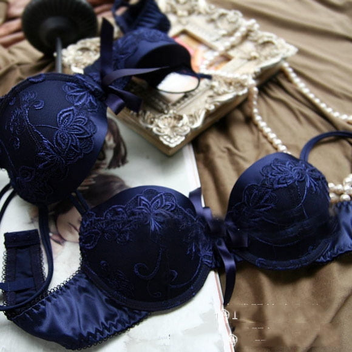 Generic Sexy Lace Deep V Underwear Suit Luxury Noble Push up Bra Set ...