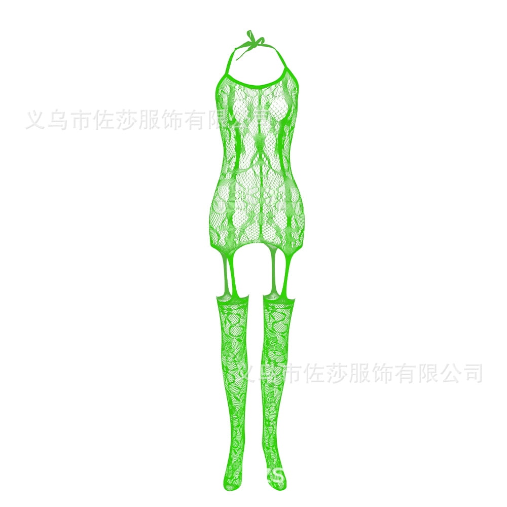 Generic Sexy Lingerie Uniform Elegant Jacquard Jumpsuit Open Crotch ...