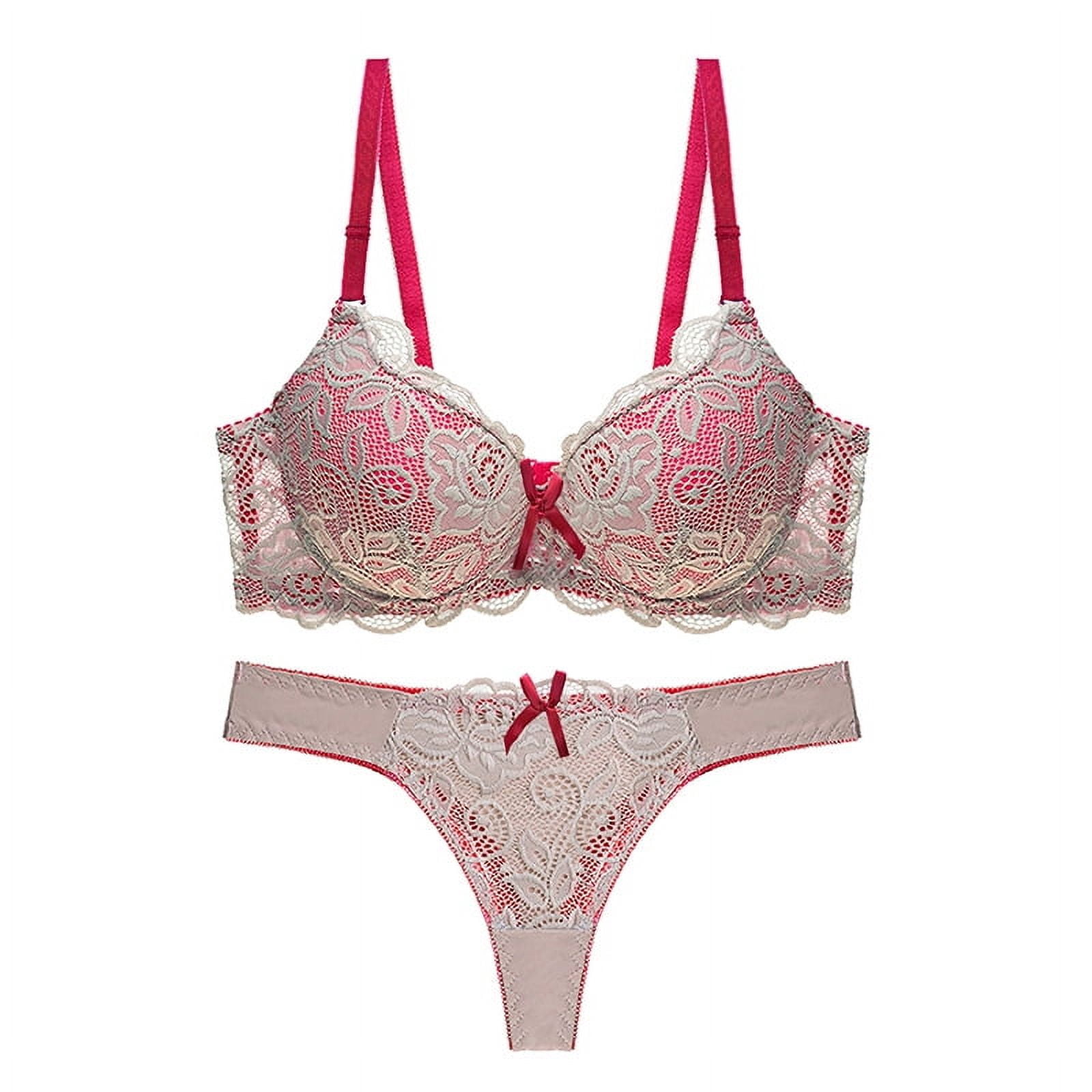 Generic Sexy Thin Cup Lace Color Matching Bra Set Shaping Push-up ...