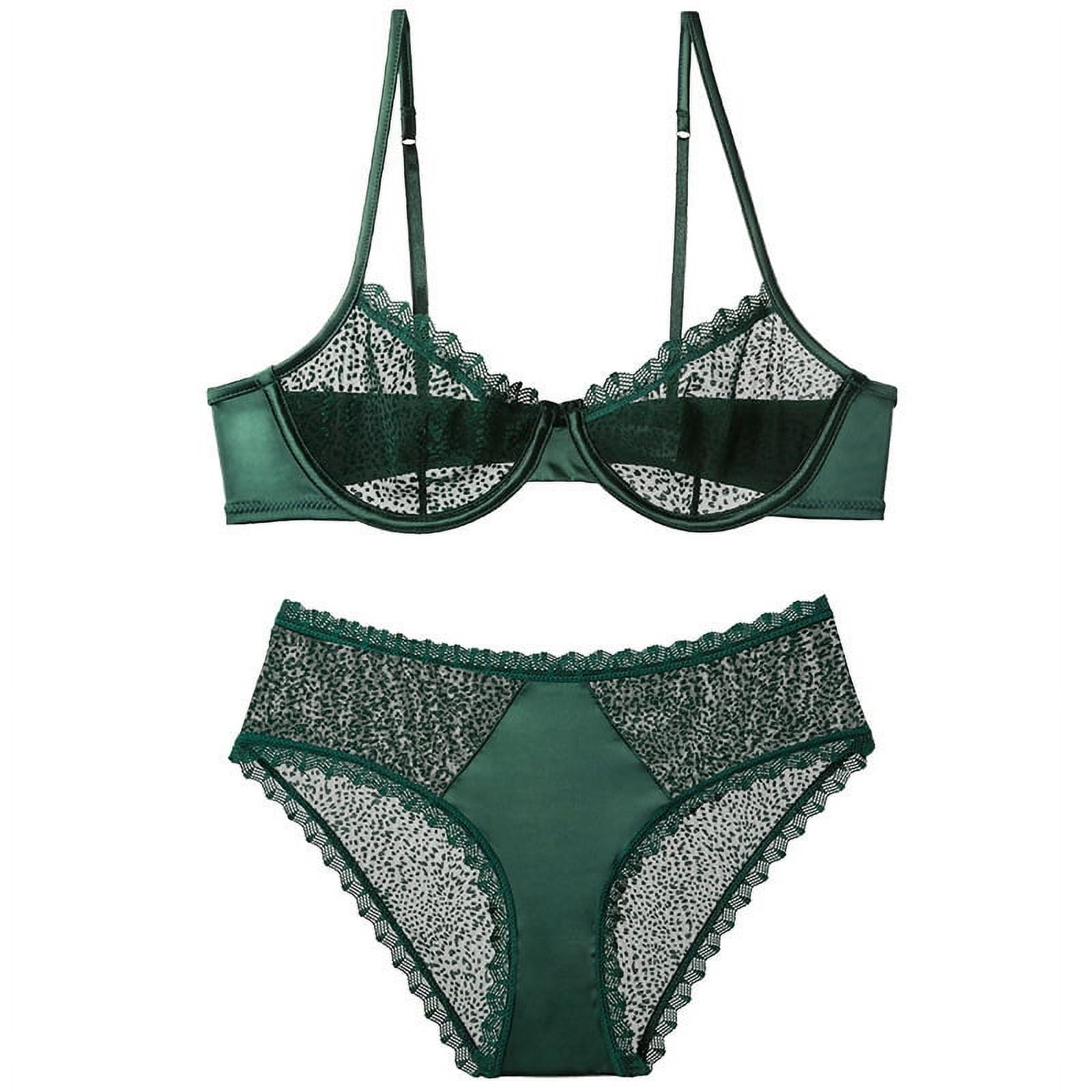 Generic Sexy Ultra Slim Mesh Bra Flocking Leopard Print Transparent ...