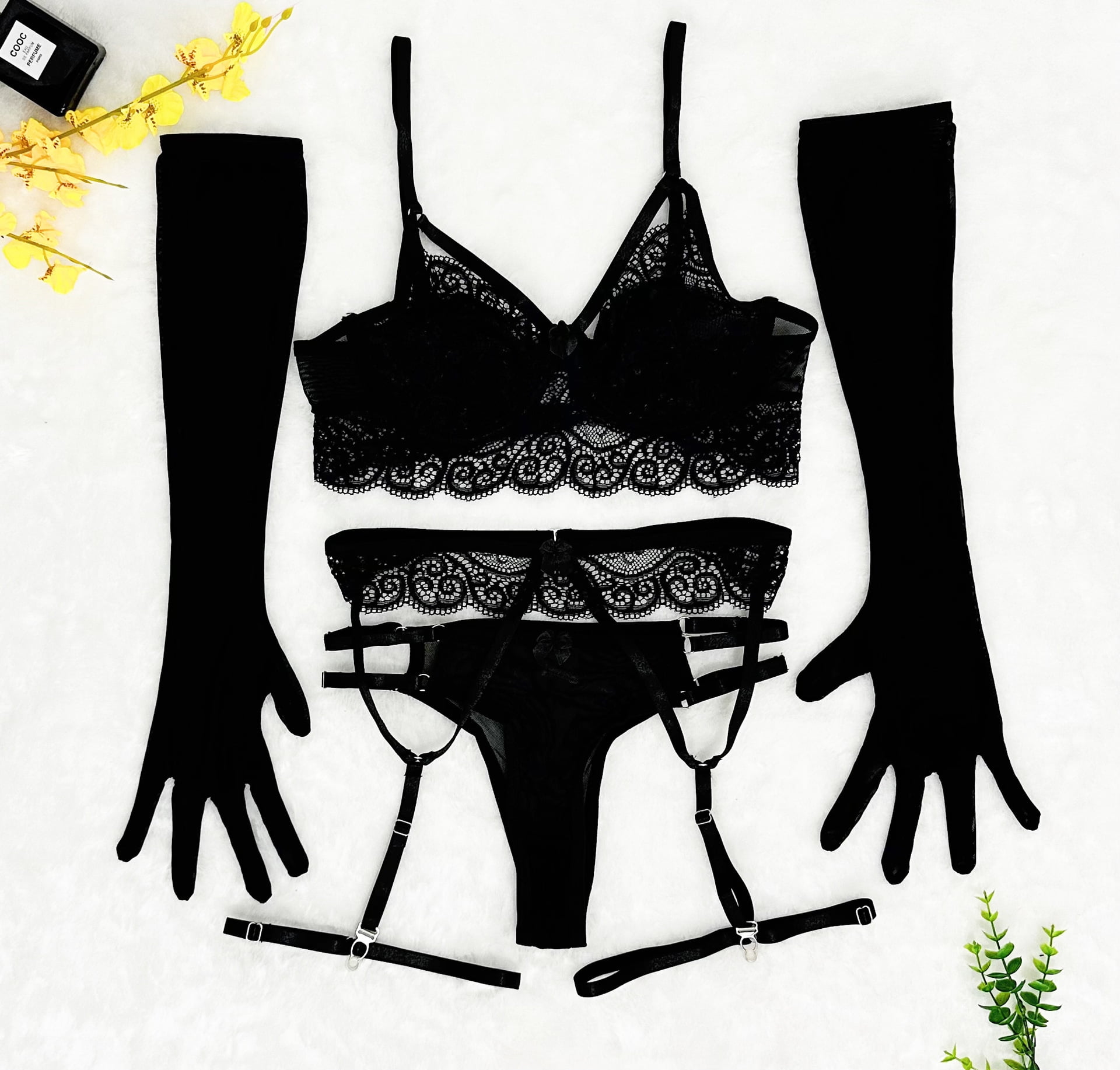 Generic Sexy Underwear Lace Binding Temptation Three-Point with Leg ...