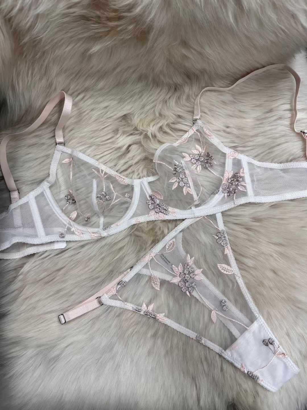 Generic Sexy Underwear Ultra-Thin Transparent Mesh Embroidered Steel ...