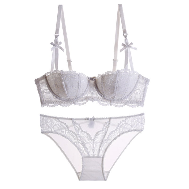 Generic Sexy Underwear Women's Court Vine Jacquard Half Cup Lace Bra ...