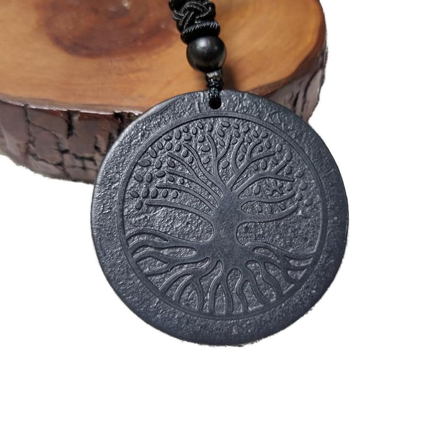 Generic Shungite Tree Of Life Pendant Necklace - Chakra Balance ...