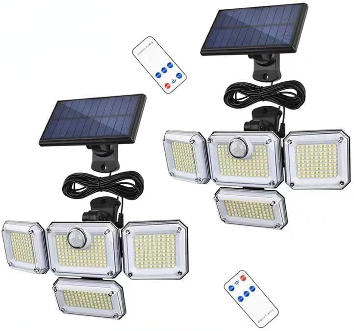 Generic Solar Outdoor Lights 3500LM 333 LED Security Lights with Remote ...
