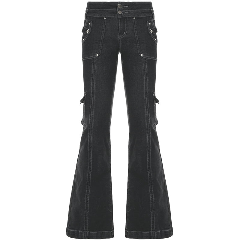 Generic Street Hot Girl Metal Rivet XINGX Decorative Pocket Low Waist ...