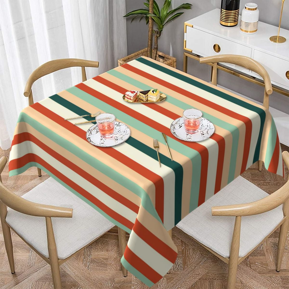 Generic Stripe Square Decorative Tablecloth 60x60 - Walmart.com