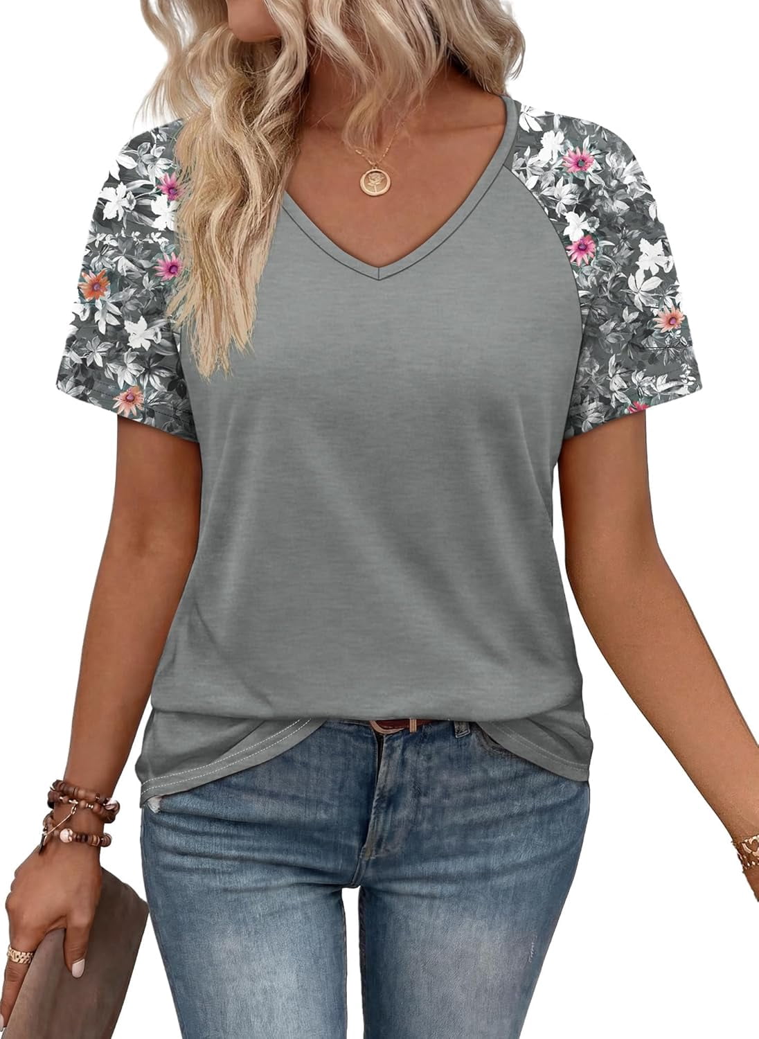Generic Summer Tops Short Sleeve Boho Shirts Raglan Spring Outfits ...