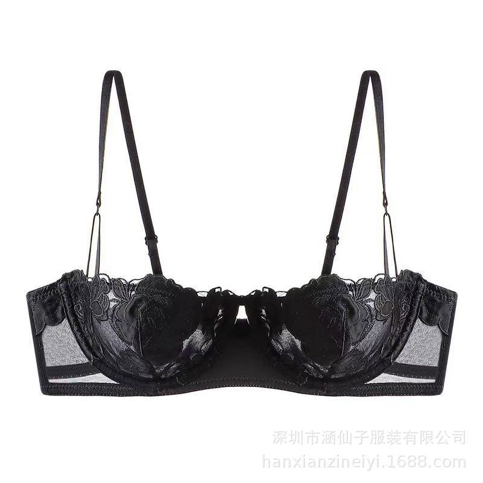 Generic Summer Ultra Thin Sexy Underwear Women's French Sexy Rose Embroidered Lace Big Chest and ...