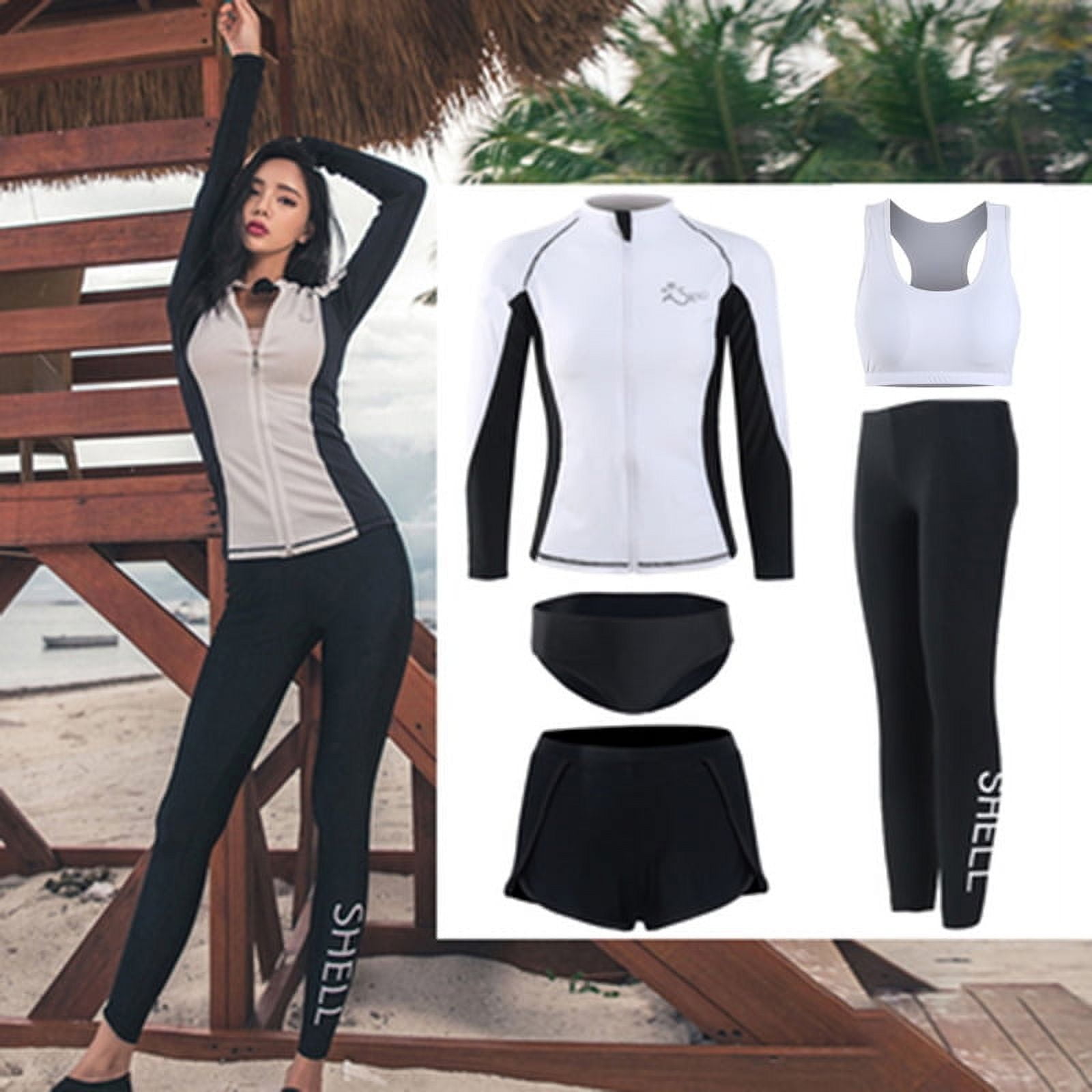 Generic Swimwear Women Long Sleeve Swimsuit Women Diving Suit Sun-Proof ...