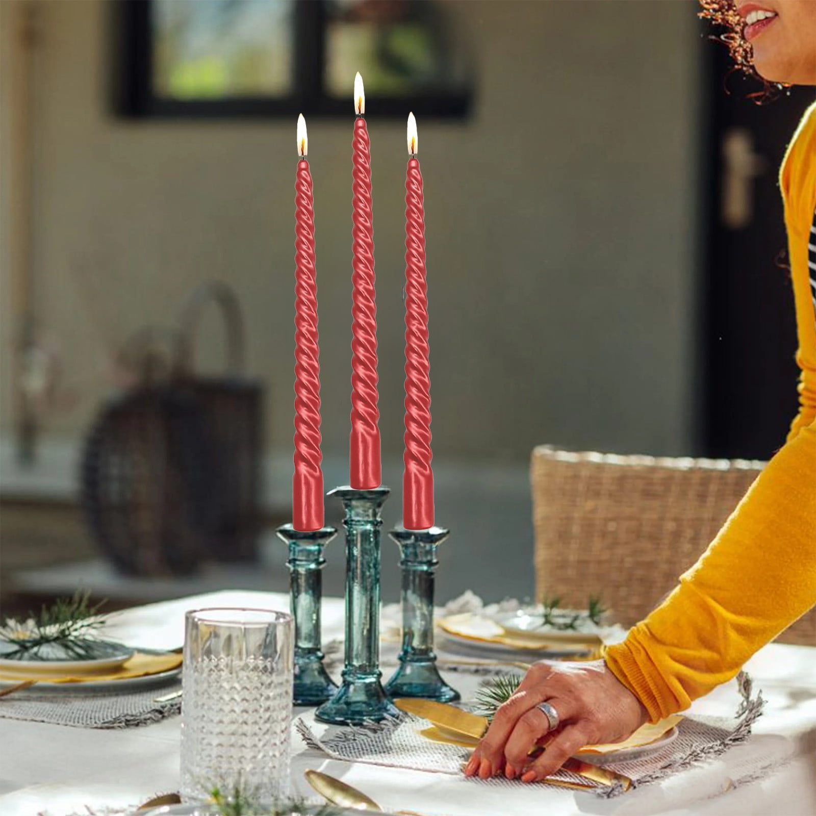 Generic Taper Candles, Unscented Spiral Candles with Cotton Wicks, Tall ...