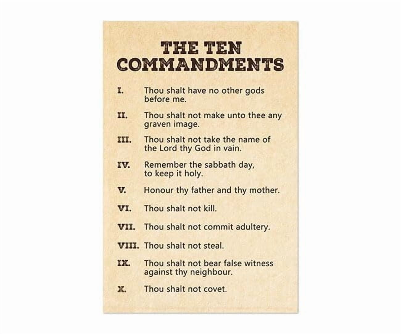 Generic The Ten Commandments Poster, 10 Commandments Religion Wall Art, Religious Bible Old ...