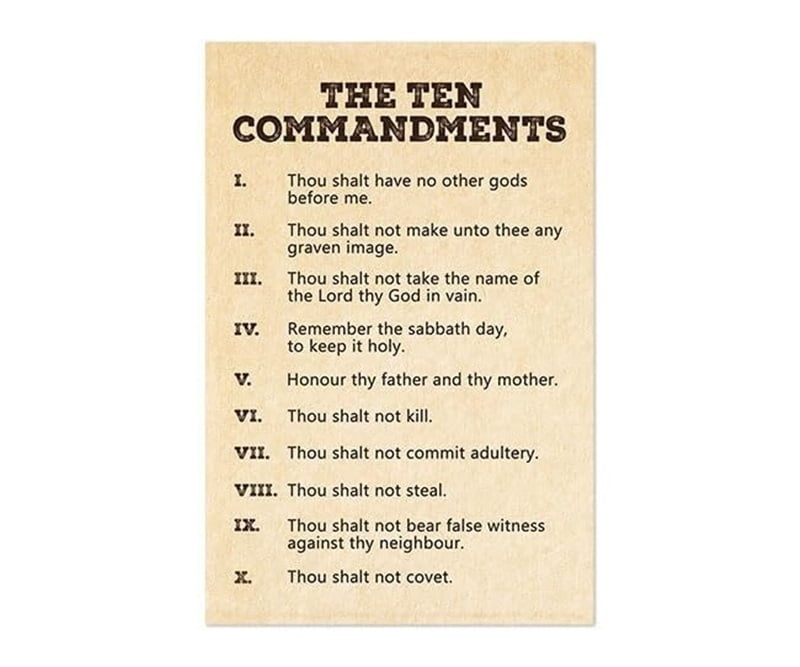 Generic The Ten Commandments Poster, 10 Commandments Religion Wall Art ...