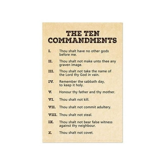 Generic The Ten Commandments Poster, 10 Commandments Religion Wall Art ...