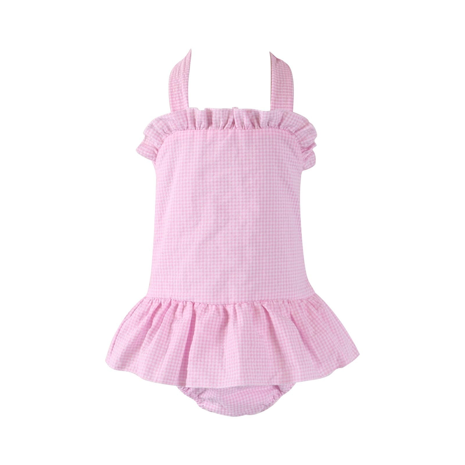 Generic Toddler Baby Girl Swimsuit Bikini Solid Color Summer Beach ...