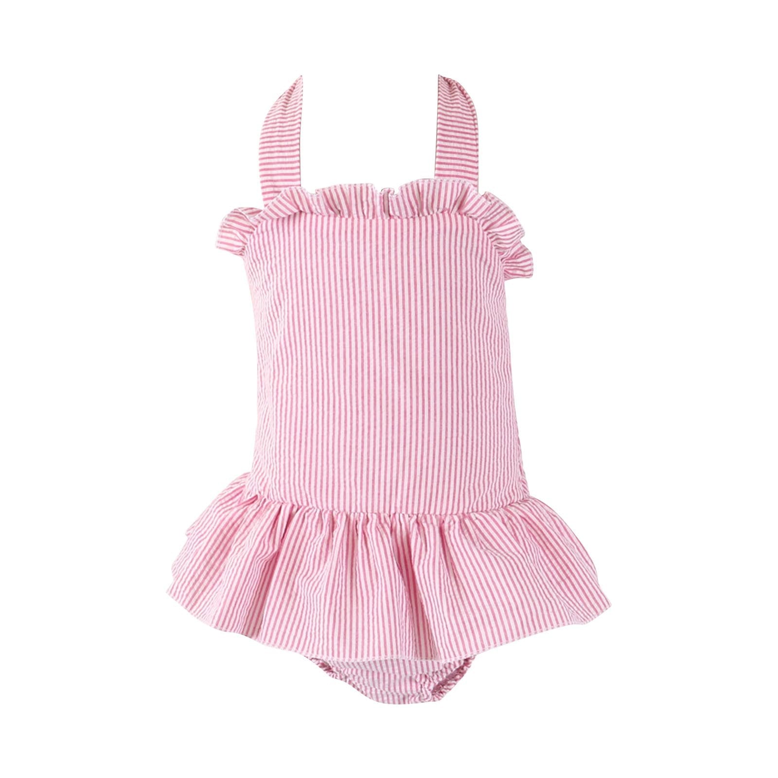 Generic Toddler Baby Girl Swimsuit Bikini Solid Color Summer Beach ...