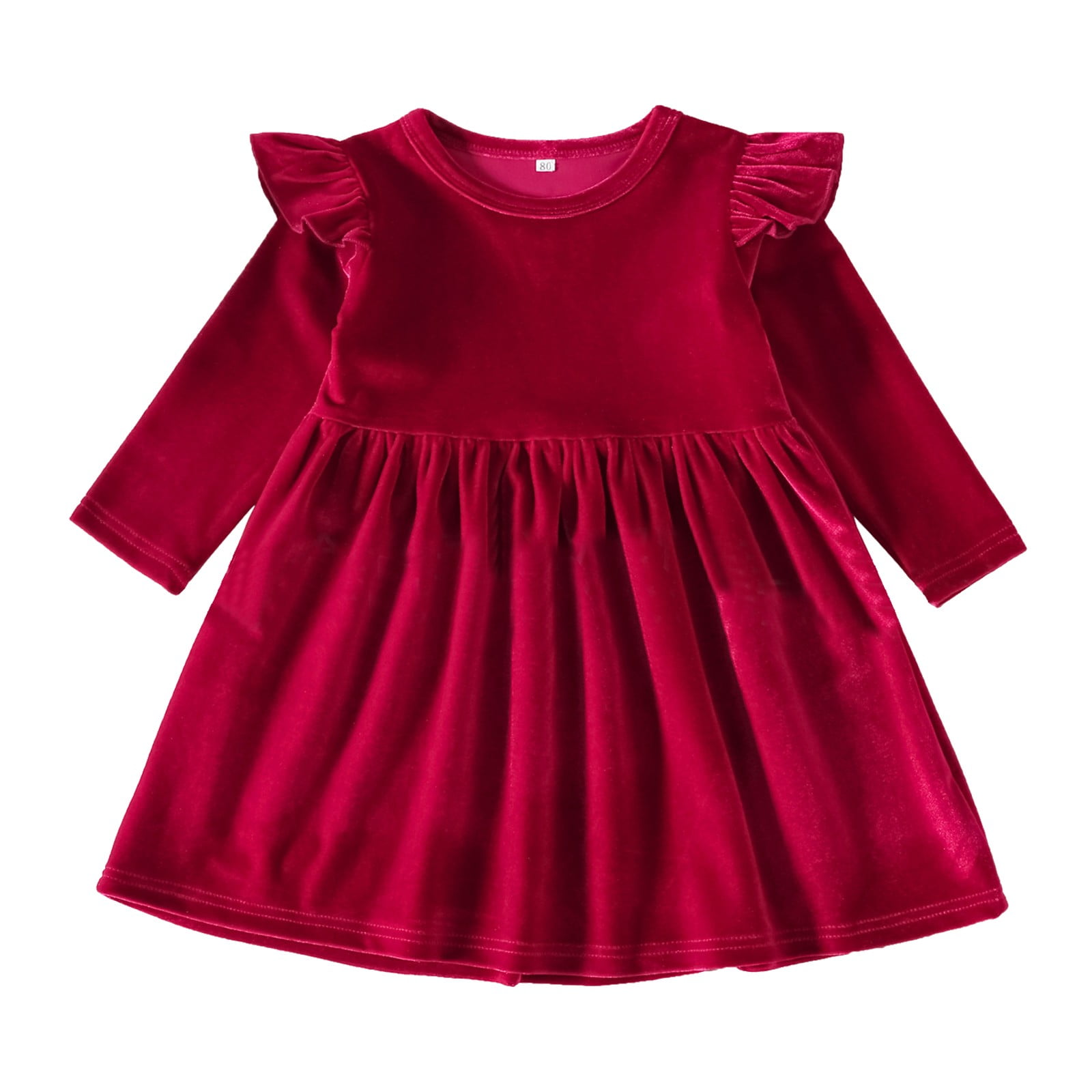 Generic Toddler Girl Christmas Dress Baby Sweater Dresses Ruffle Ribbed ...