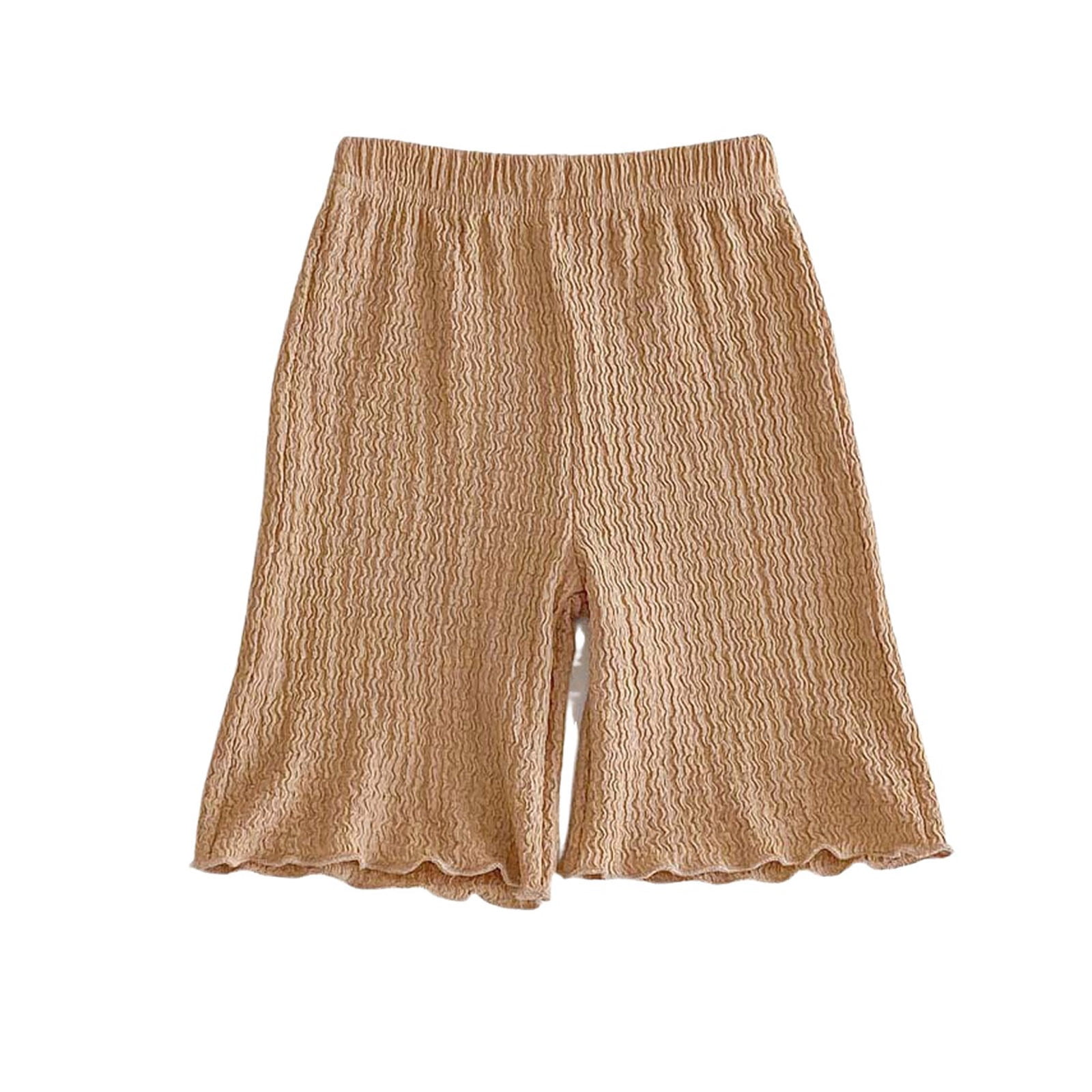 Generic Toddler Girl Summer Ribbed Shorts Fashion Solid Ruffle Pull On ...