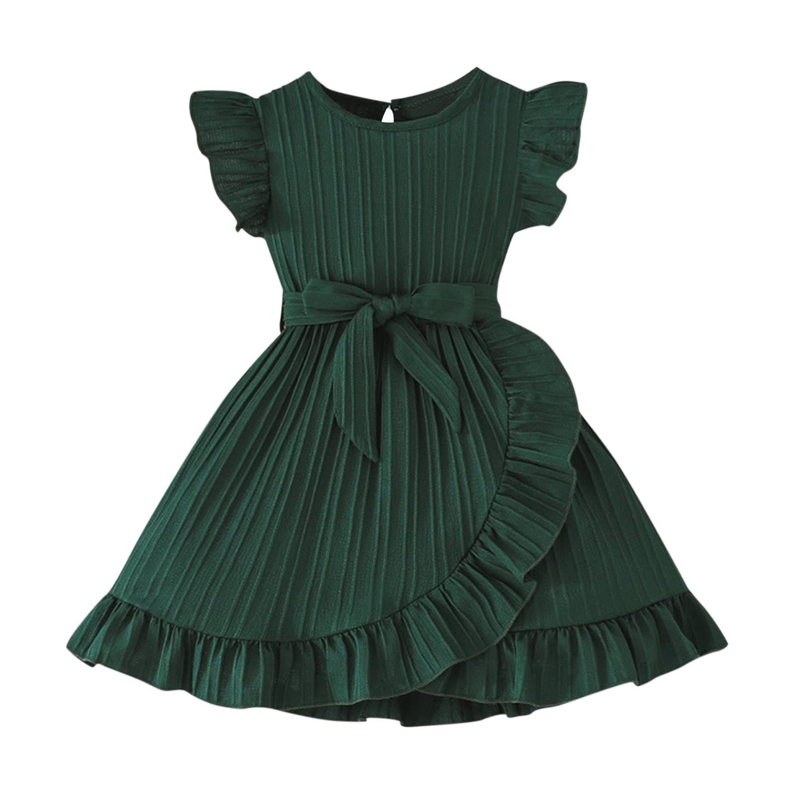 Generic Toddler Girls Dress Ruffled Split Hem Skirt Cute Flower Girl ...