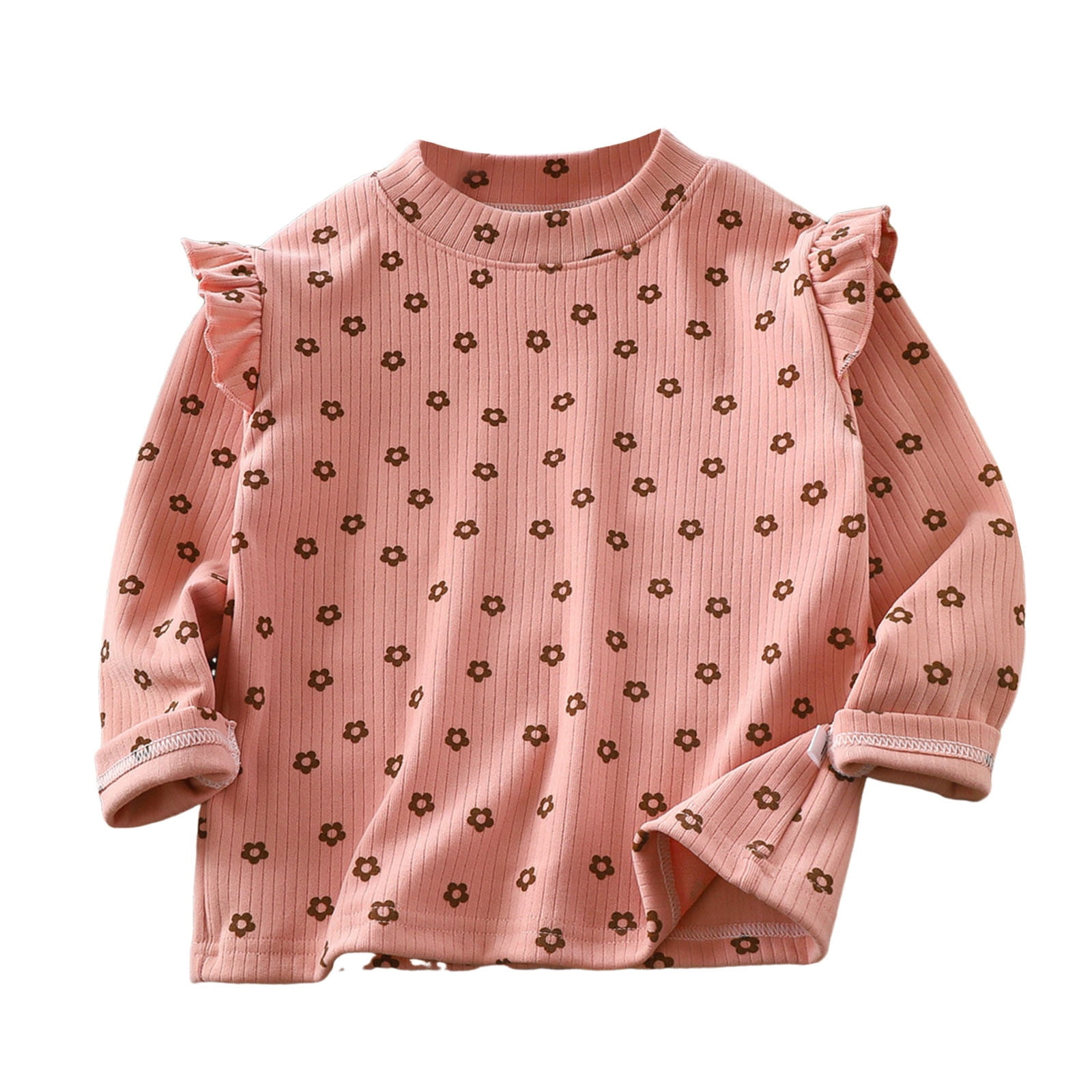 Generic Toddler Kids Ruffled Shoulder Polka Dot Long Sleeve Shirt ...