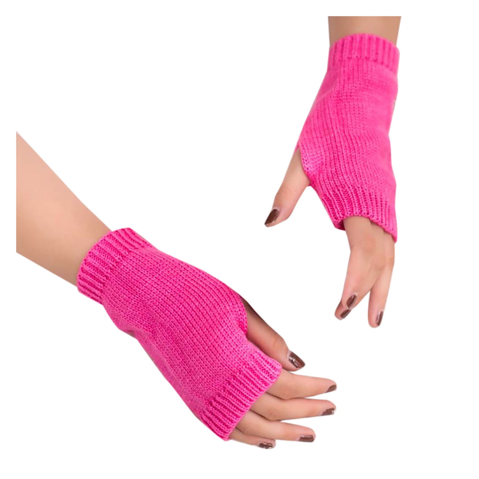Generic Unisex Stylish Cable Knit Fingerless Gloves Women Girl Knitted ...
