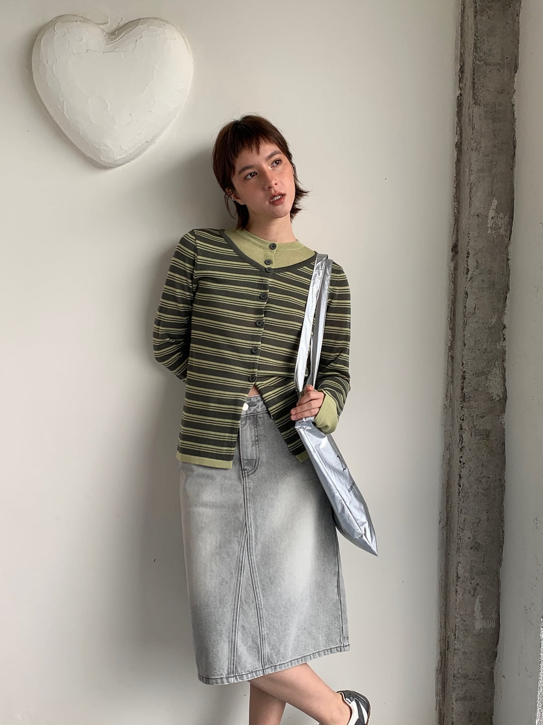 Generic Unity Mode Distressed Spray Color Denim Skirt Women's Spring A- line Washed Hip Skirt ...