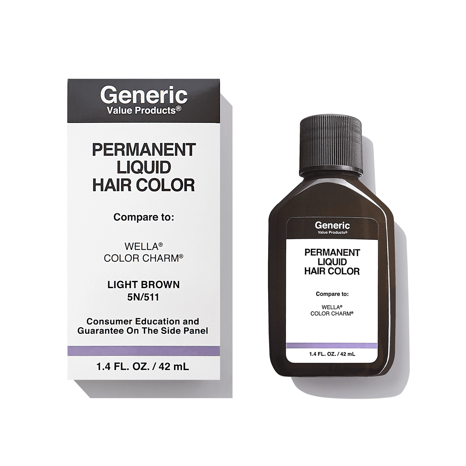 Generic Value Products 511 Light Brown Permanent Liquid Hair Color ...