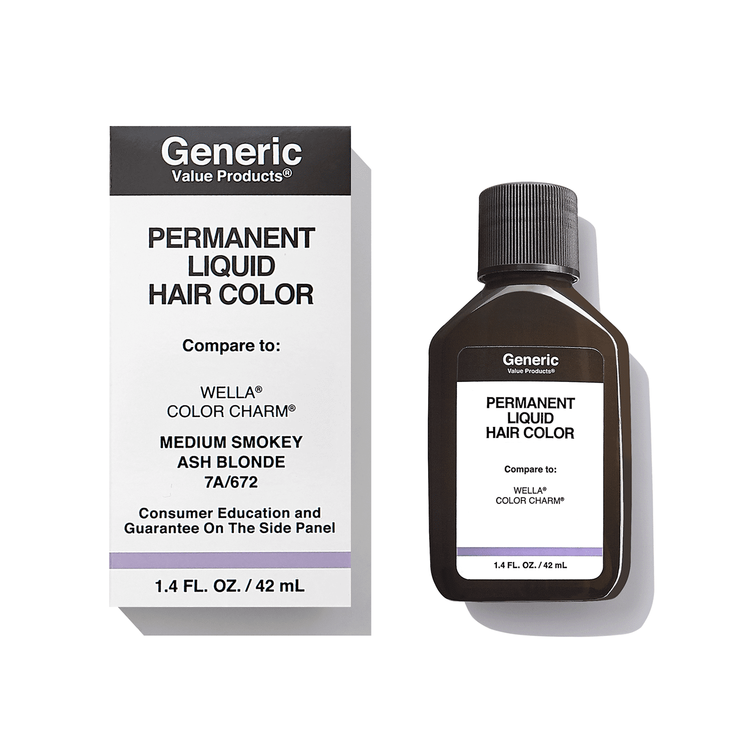 Generic Value Products 672 Medium Smokey Ash Blonde Permanent Liquid 3508