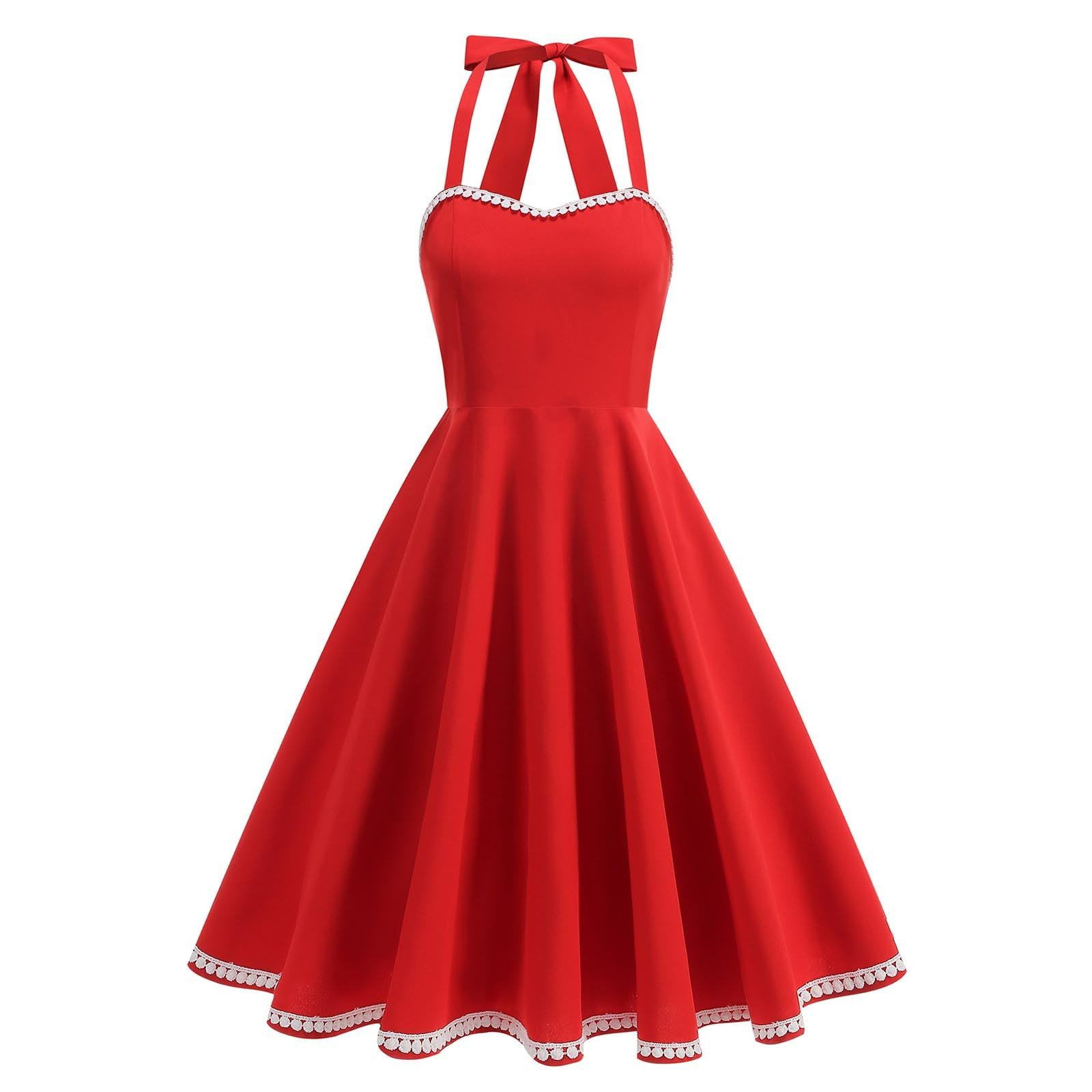Generic Vintage Dress for Women 1950s Halter Retro Cocktail Dresses ...