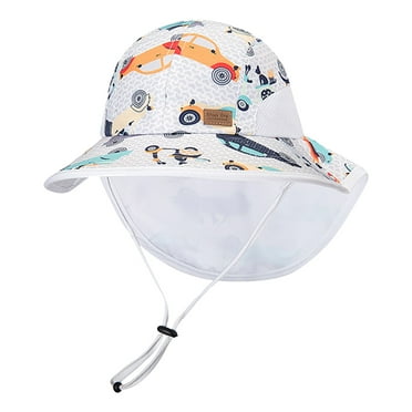 Zando Kids Sun Hat with Chin Strap Boys Girls Sun Protection Hats Cute ...