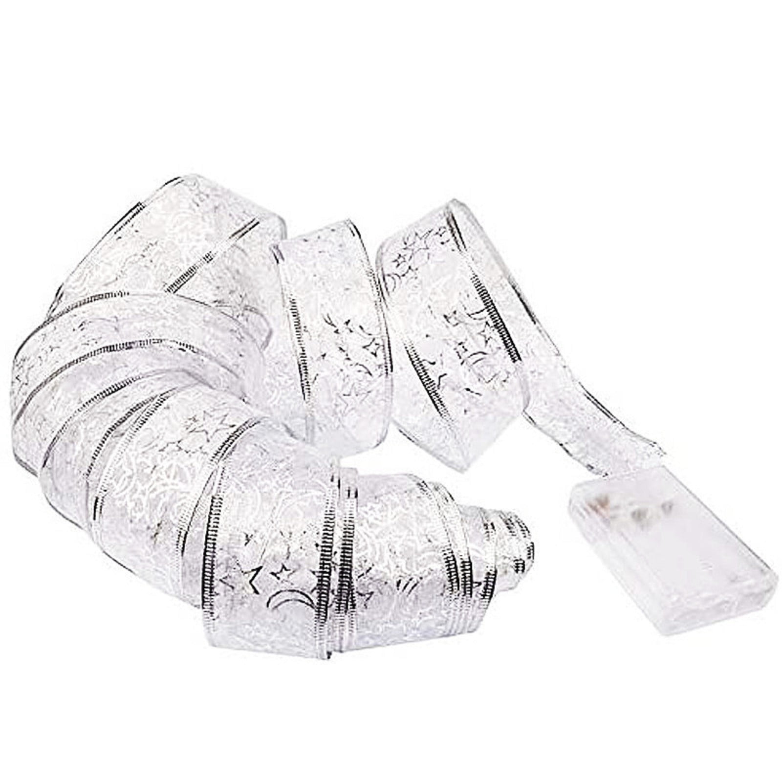 Generic Wire Edged Ribbon Silver Sheer Organza Gift Wrap Ribbon ...
