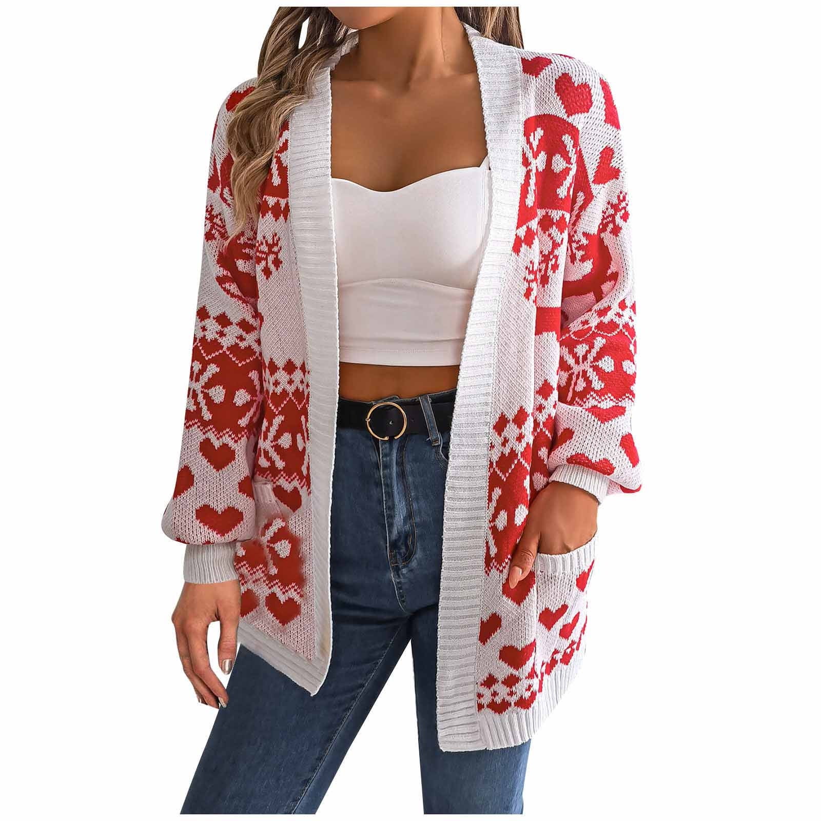 Generic Women Cardigan Sweaters Winter Fall Long Sleeve Open Front Cozy ...