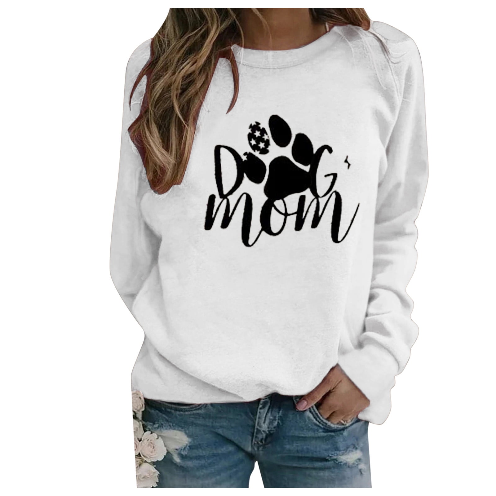 Generic Women Dog Mom Sweatshirt :Dogs Make Everything Better ...